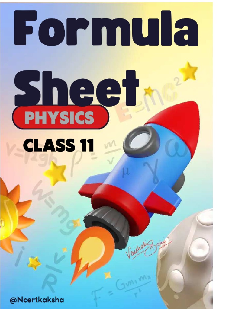 PDF Updated Class 11 Physics Formula Sheet Compress | PDF | Classical Mechanics | Mechanics