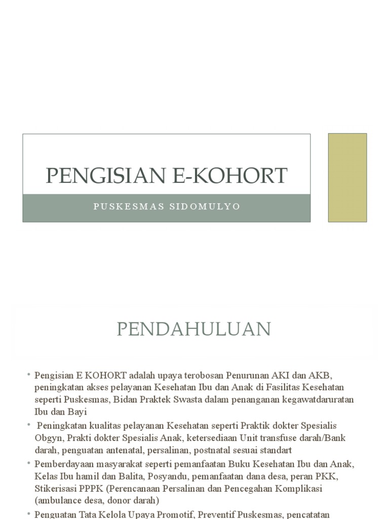 Materi Pengisian E-Kohort Wiwin | PDF