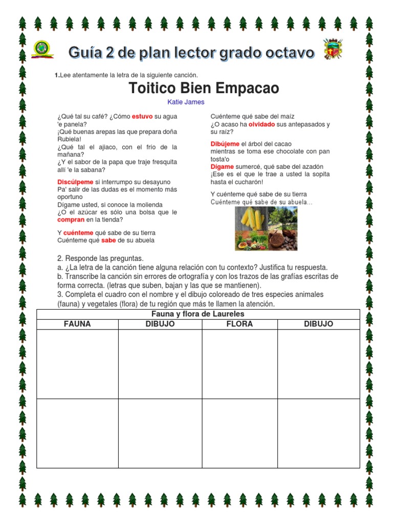 Guìa Dos de 'Plan Lector Grado Octavo | PDF