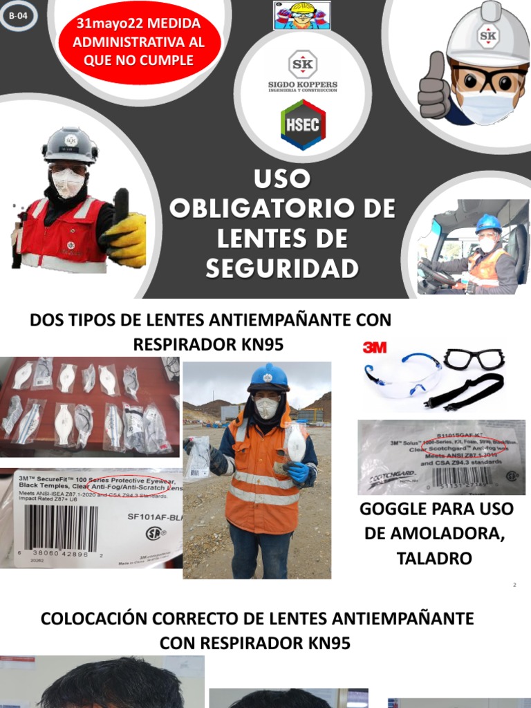 04-B Uso Obligatorio de Lentes Con Respirador KN95 | PDF