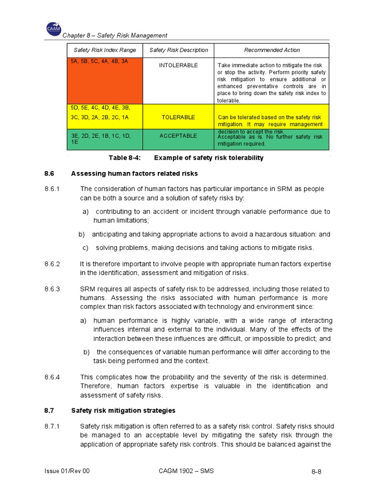 CAGM 1902 Safety Management System | PDF | Risk | Safety