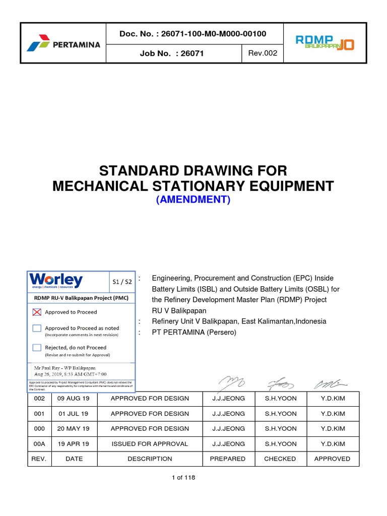 26071-100-M0-M000-00100-002 Standard Drawing For Mechanical Stationary ...