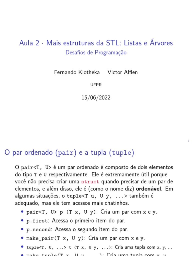 02 Mais Estruturas STL | PDF | C ++ | Engenharia da Computação