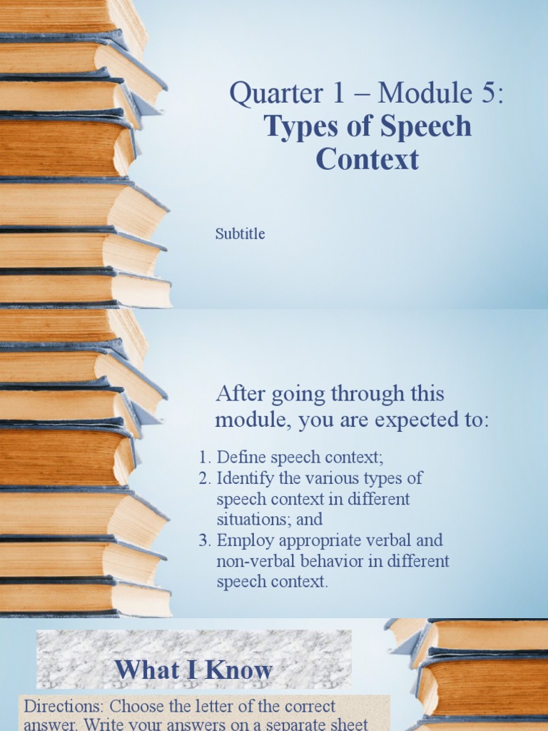 Understanding Speech Contexts: A Guide to Identifying Types of ...