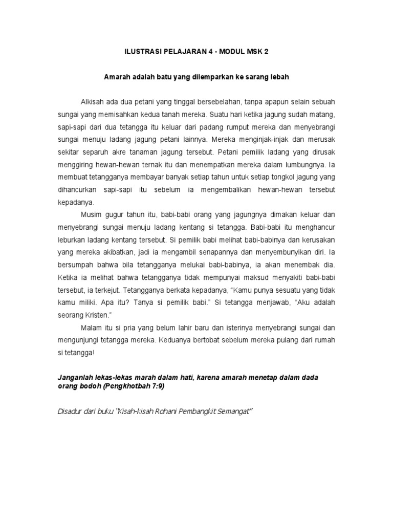 Ilustrasi Pelajaran 4 (Buah Roh) Modul MSK 2 | PDF