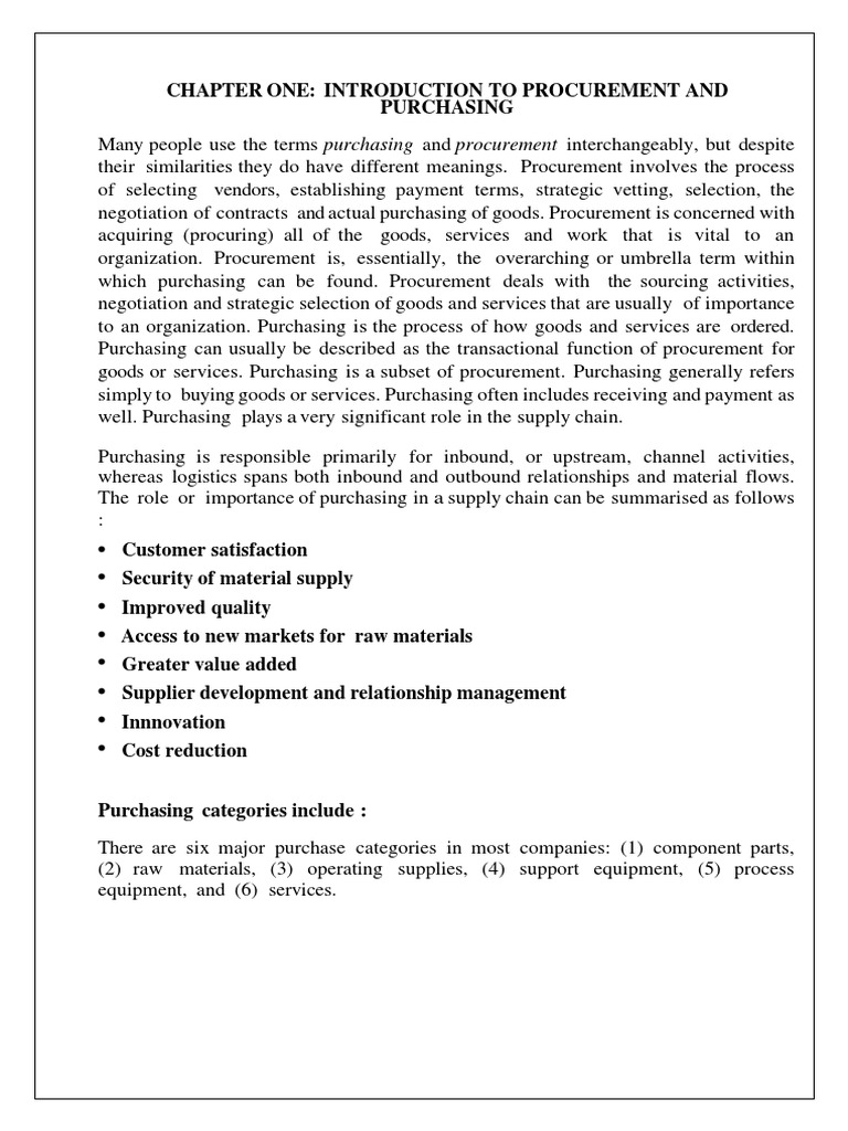 Introduction to Procurement and Purchasing Roles | PDF | Inventory | Procurement