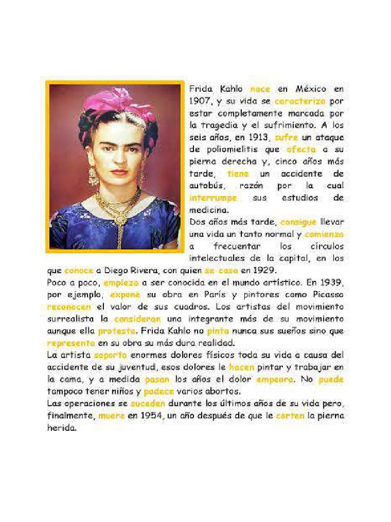 Biografía de Frida Kahlo | PDF