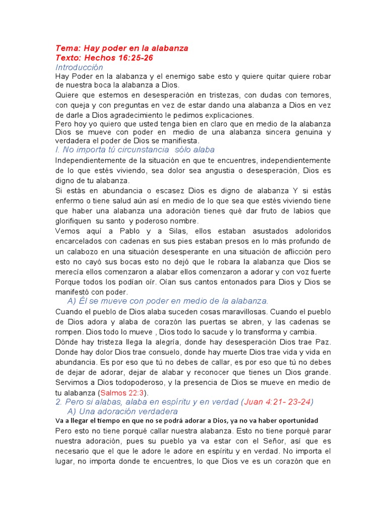 Hay Poder en La Alabanza | PDF | Dios | Salmos