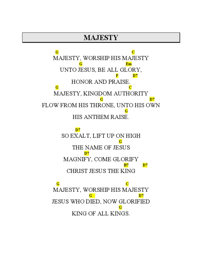 MAJESTY Chords | PDF