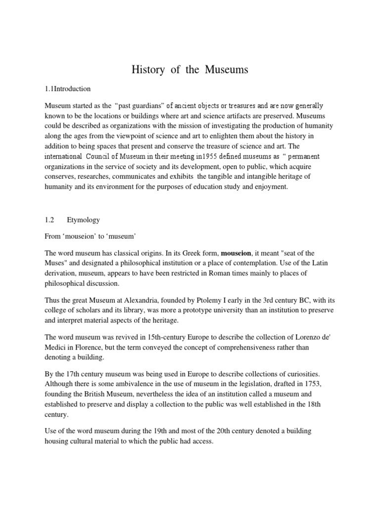 Historyof Museum | PDF | Museum