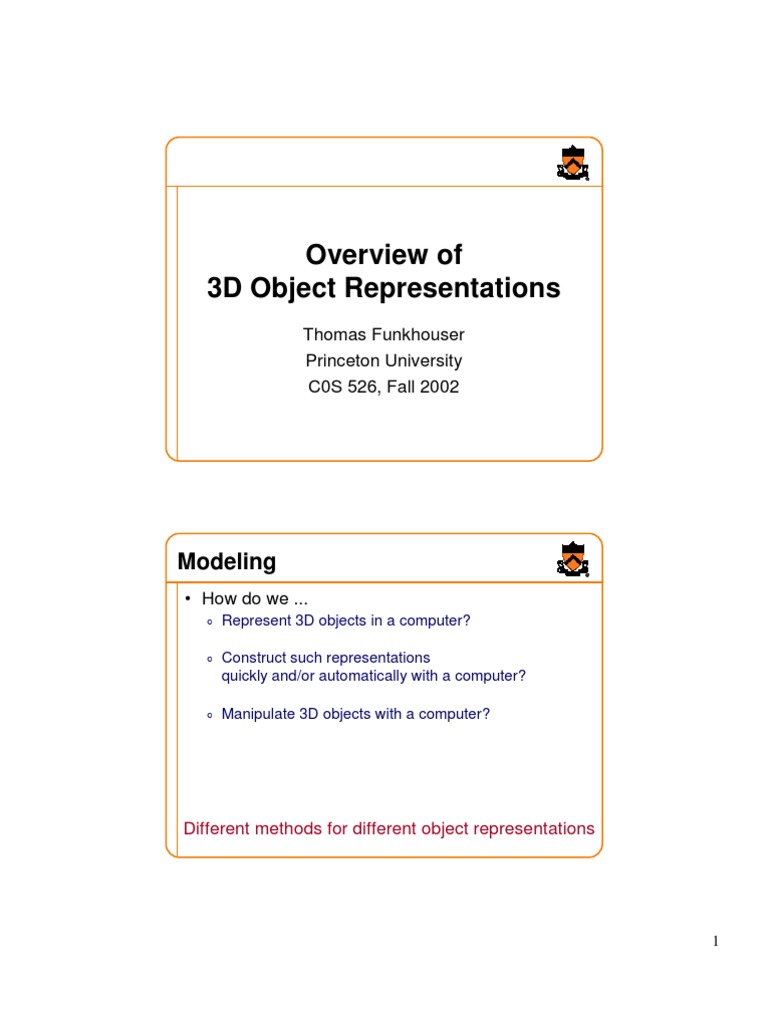 Overview of 3D Object Representations: Modeling | Download Free PDF | 3 ...