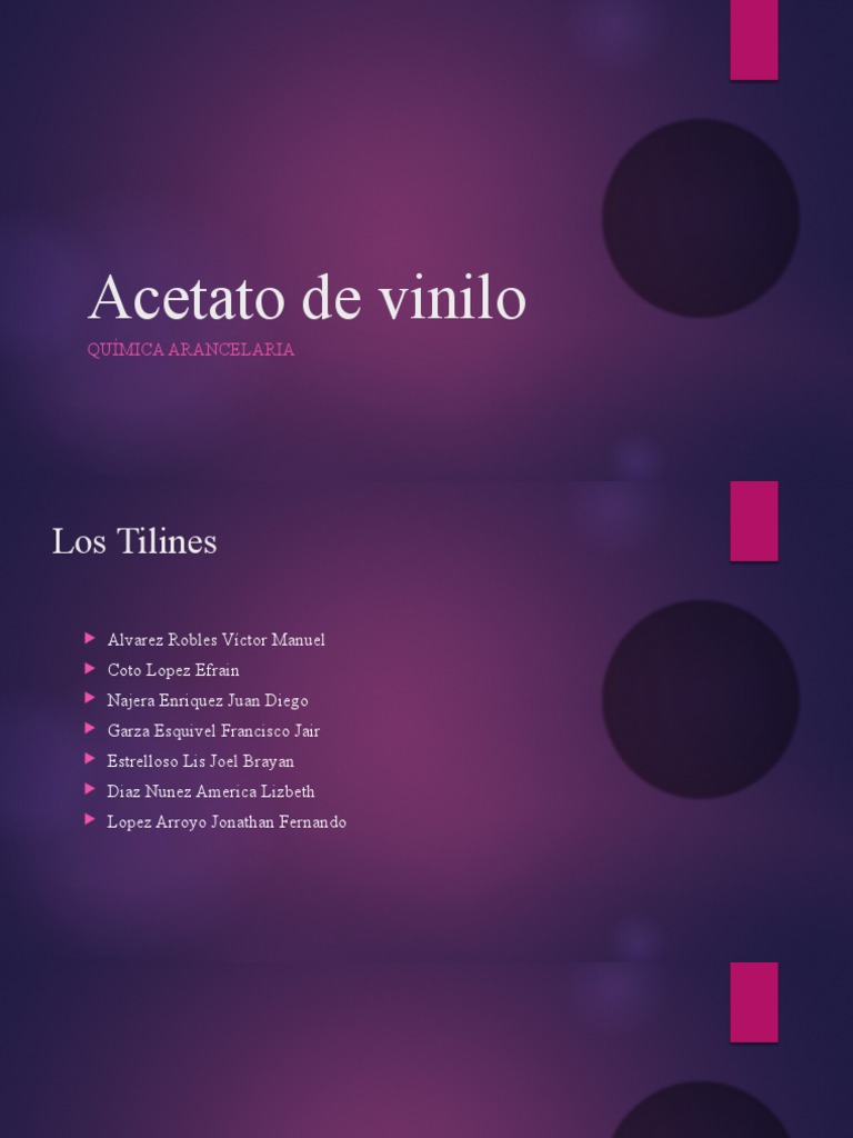 Acetato de Vinilo | PDF | Acetato | Cloruro de polivinilo