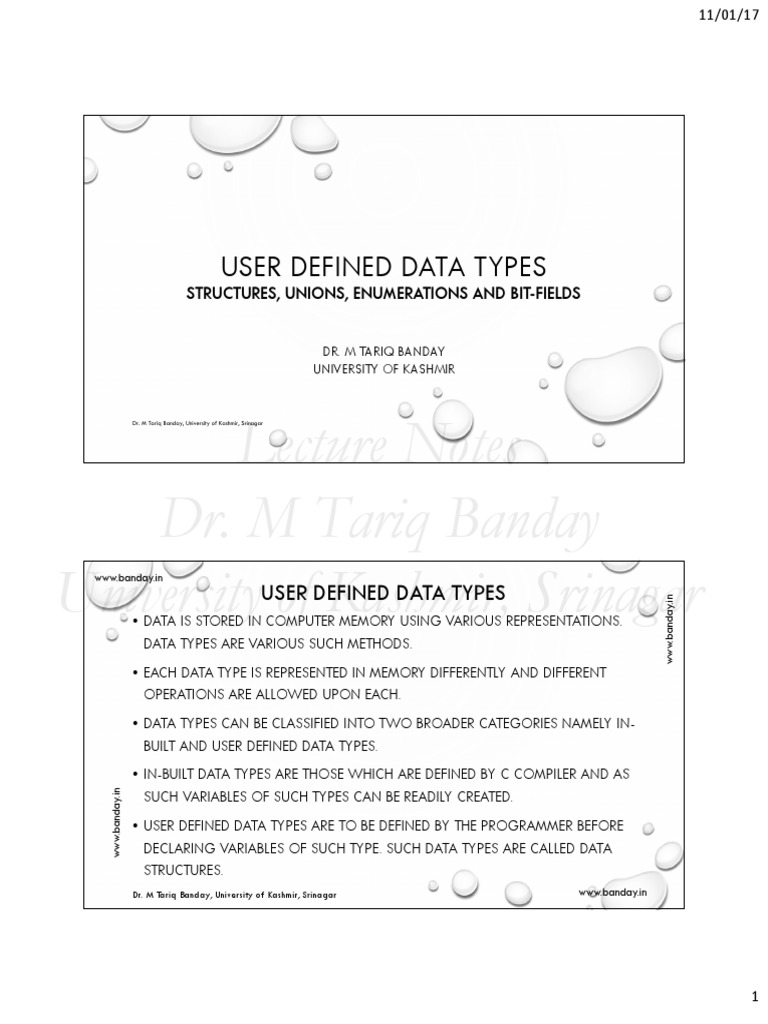 Unit IV Part A - User Defined Data Types | PDF | Pointer (Computer ...
