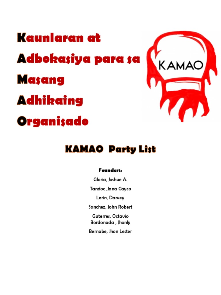 KAMAO Party List Papers | PDF | Climate Change | Climate