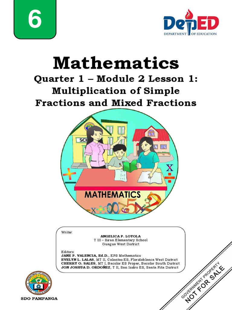 Math - Gr6 - Q1 - Module 02-L1 - Multiplying-Simple-Fractions-and-Mixed ...