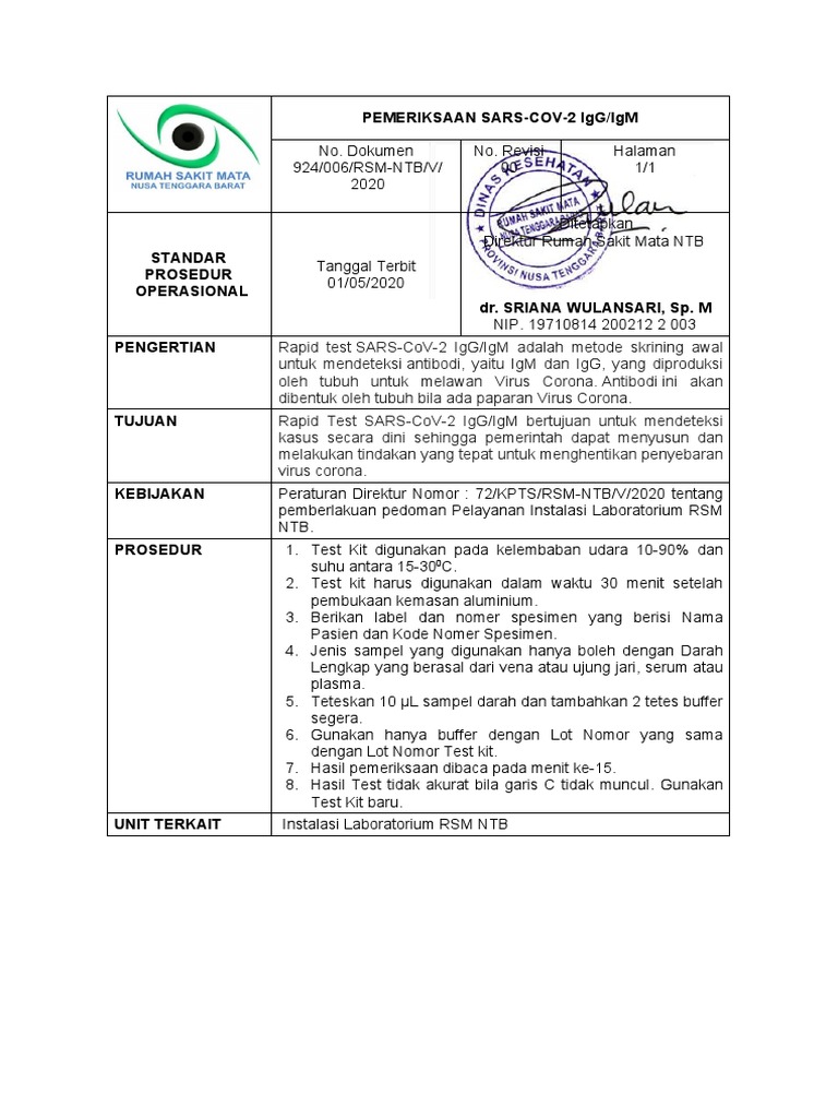 SPO Pemeriksaan Covid-19 | PDF