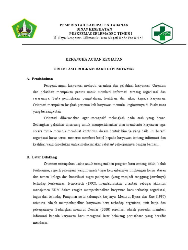 Kak Orientasi Pegawai | PDF | Bisnis