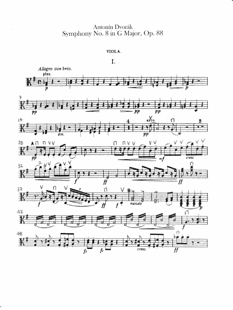 Dvorak 8 Vla Fingering and Bowings | PDF | Elements Of Music | Musical ...
