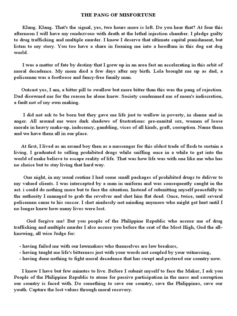 The Pang of Misfortune | PDF