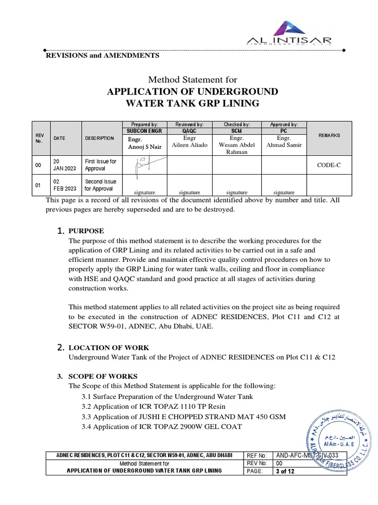 Revision and Amendment Sheet | PDF | Fiberglass