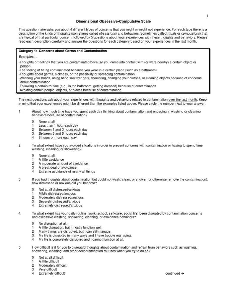 Dimensional Obsessive-Compulsive Scale | PDF | Obsessive–Compulsive ...