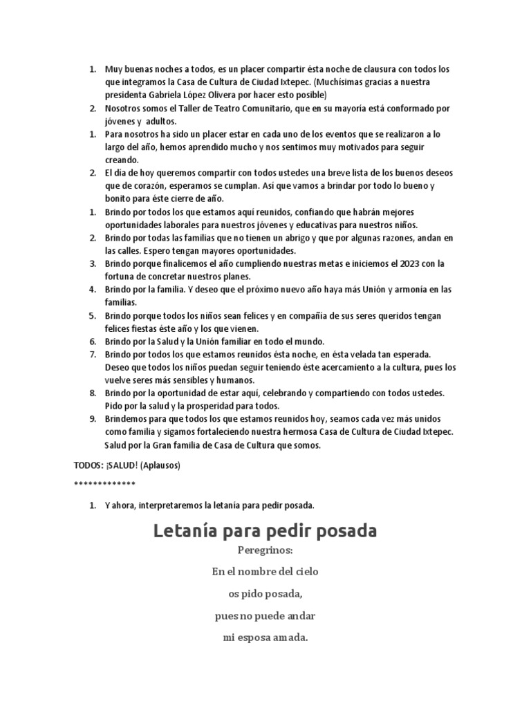 Letanía para Pedir Posada: Peregrinos: en El Nombre Del Cielo Os Pido ...