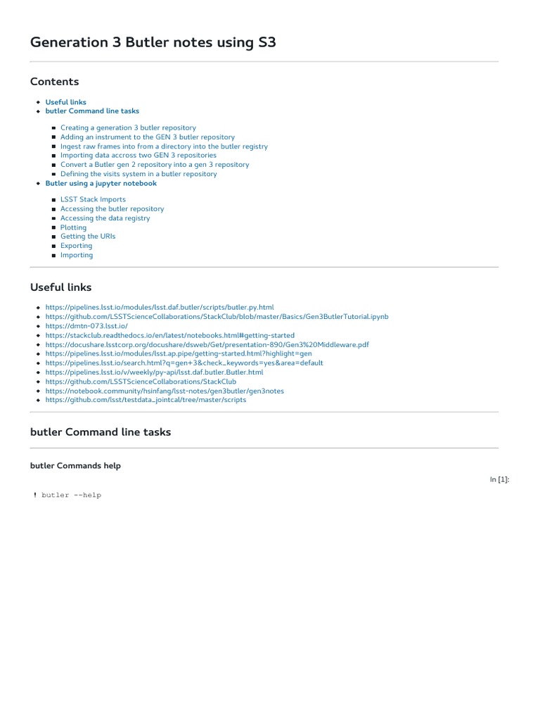 LSST Gen3 Butler | PDF | Command Line Interface | Computer File