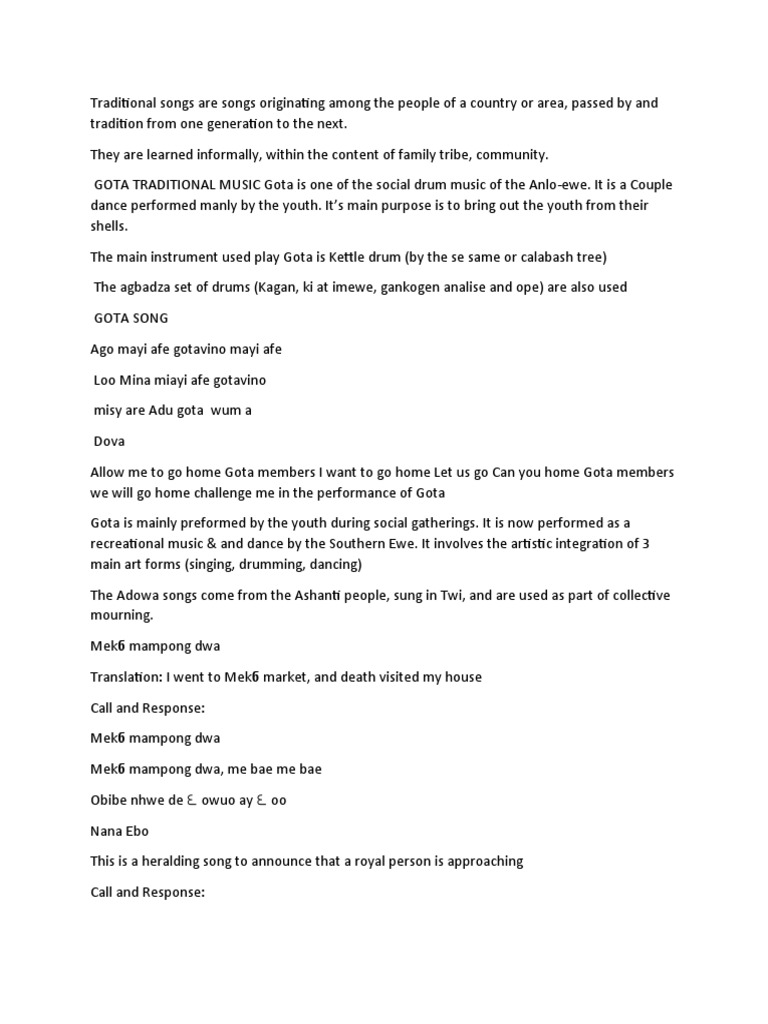 Indigenous Musical Tradition | PDF