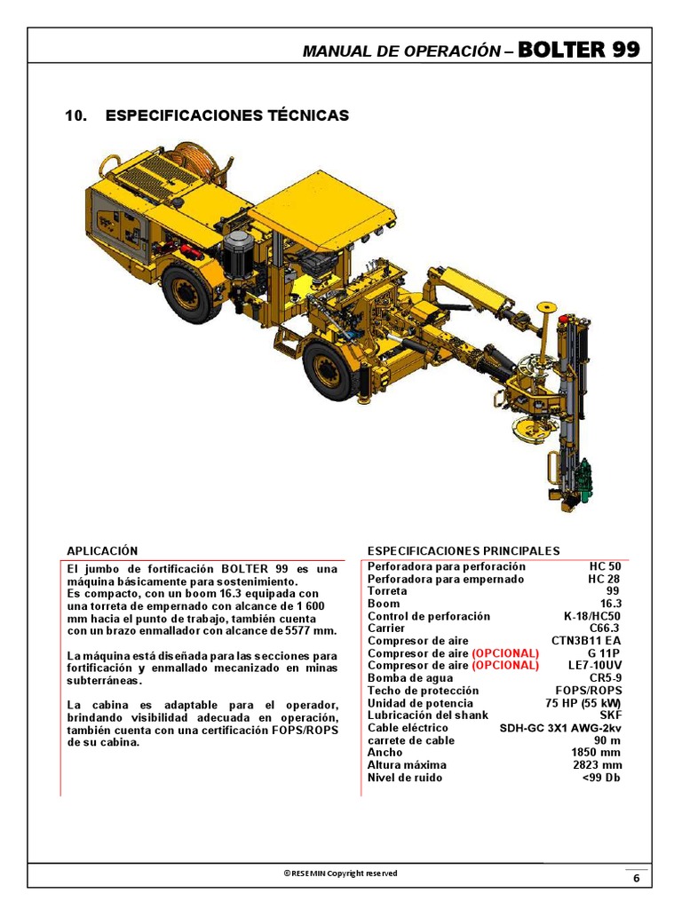 Datos Técnicos de BOLTER 99 JMC-864 (4431) | PDF