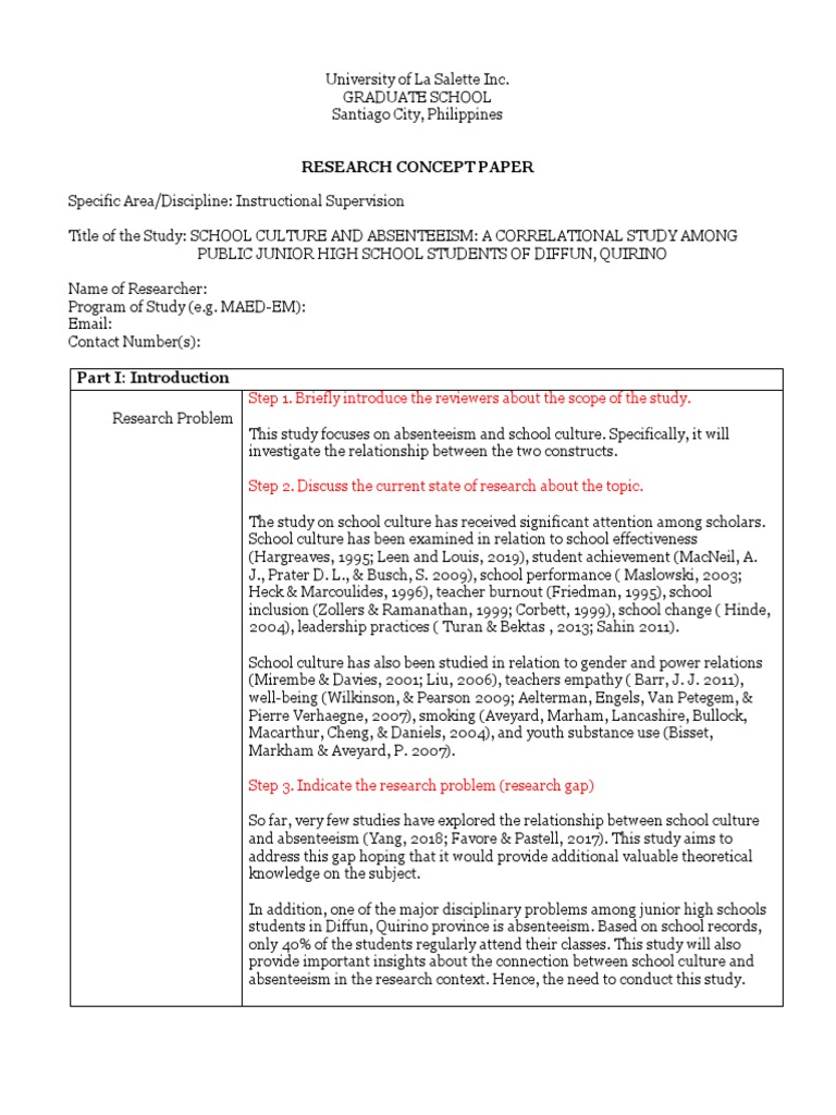 Sample Research Concept Paper | PDF | Statistics | Theory