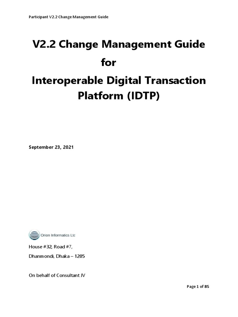 Participant V2.2 Change Management Guide | PDF | Xml | Debits And Credits