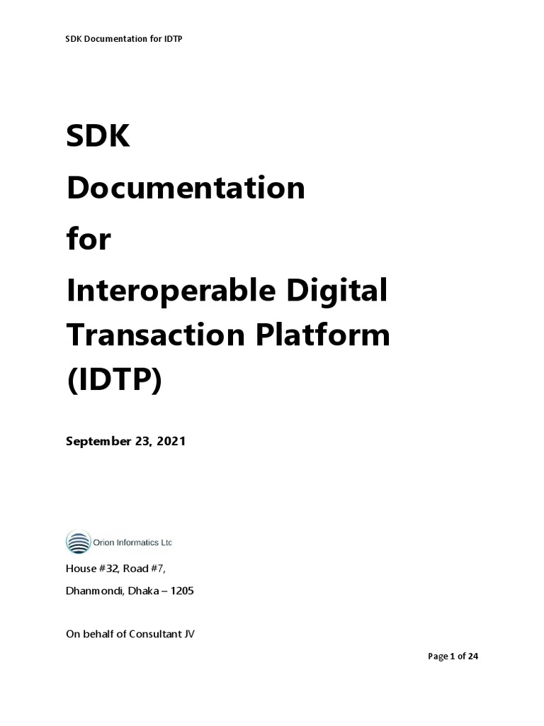 IDTP SDK Documentation Overview | PDF | Software Engineering | Service ...