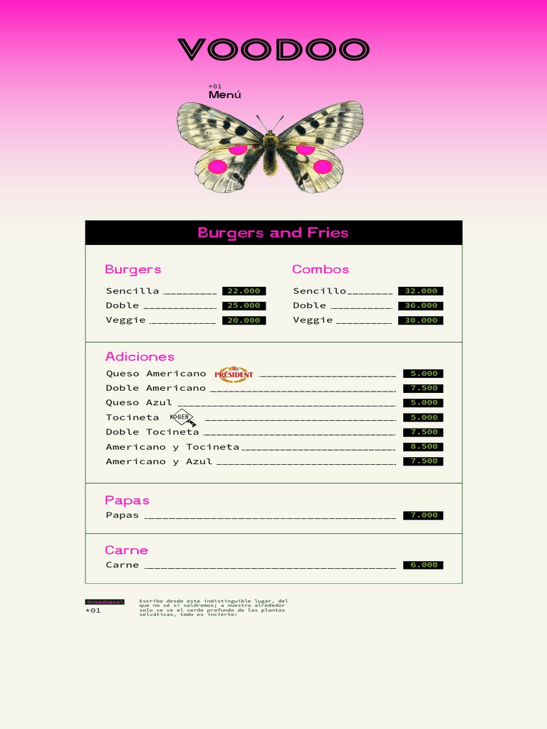 Voodoo Storie Menu Compressed | PDF | Cocina occidental | Comida ...