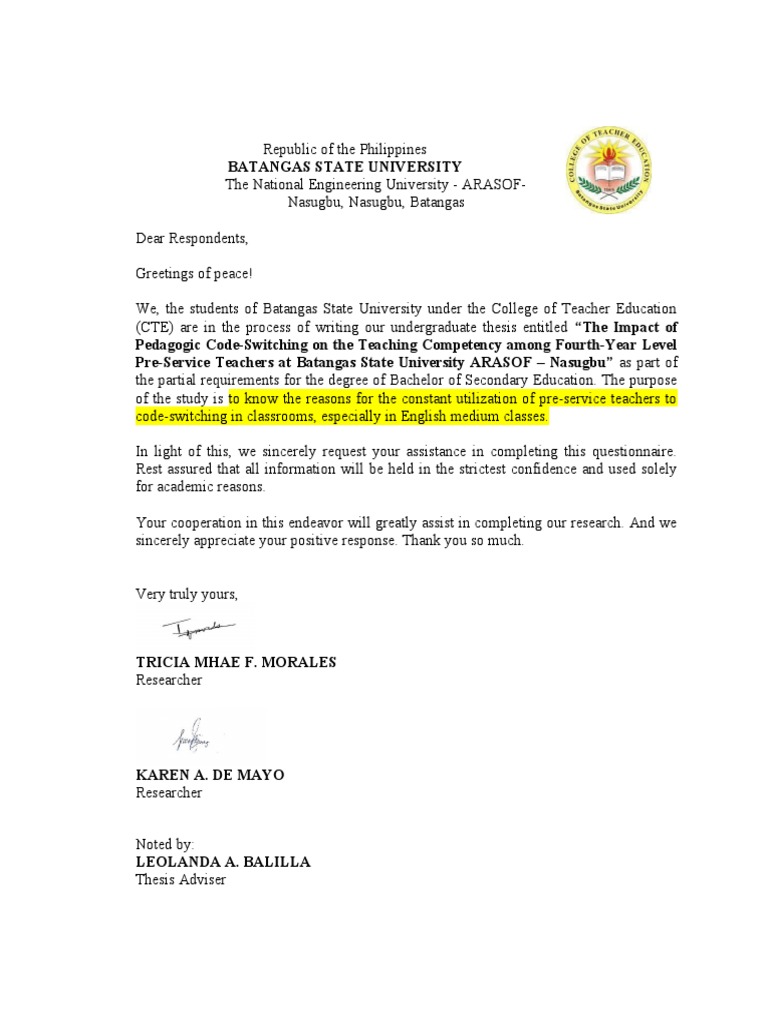 Survey Questionnaire | PDF | Reading Comprehension | Teachers