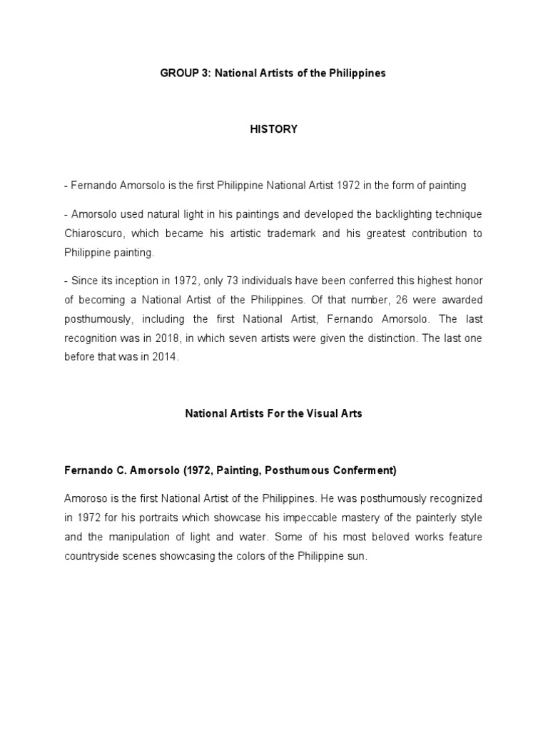 First National Artist of the Philippines | PDF | Philippines