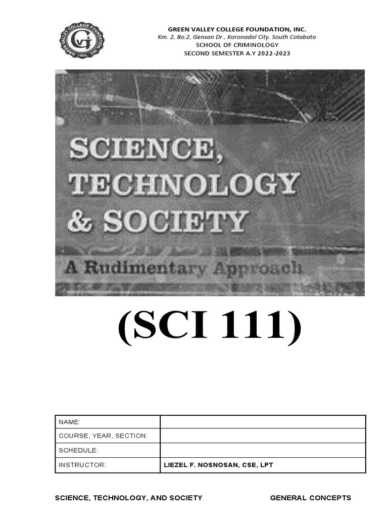 SCI 111: Science, Tech, and Society Module | PDF | Science | Scientific ...