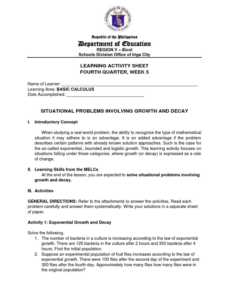 Basic Calculus Q4 W5 | PDF