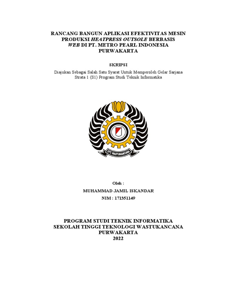 LAPORAN SKRIPSI SIDANG SKRIPSI - Print | PDF | Bisnis | Teknologi ...