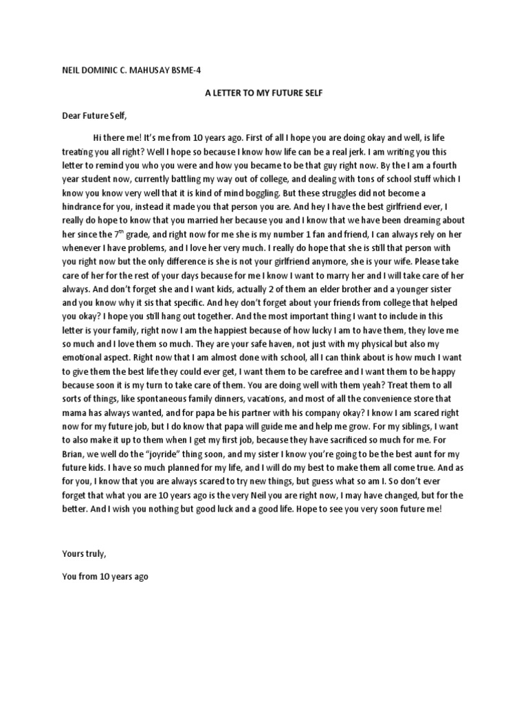 A letter from your past self | PDF