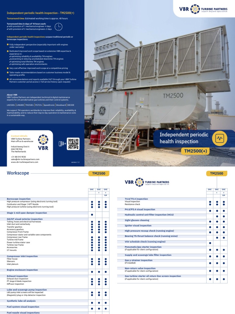 VBR TM2500 Independent Periodic Health Inspection | PDF | Engines | Turbine