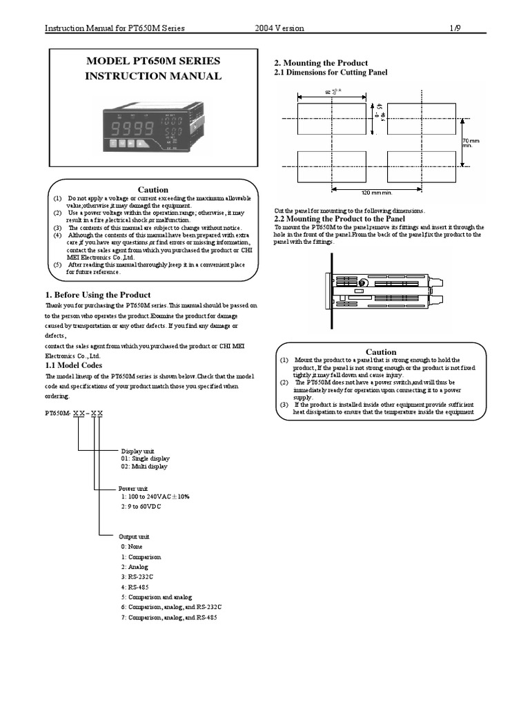 PT650M Weighing Display Controller (English Version) | PDF | Parameter (Computer Programming ...