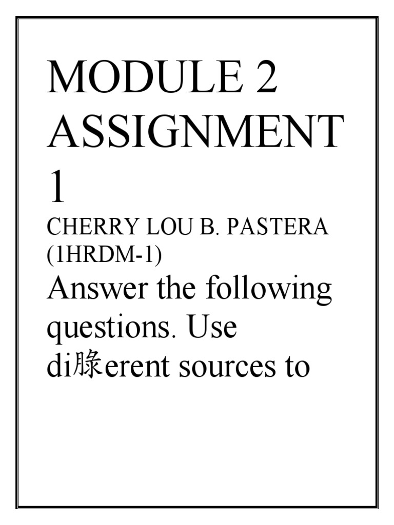 Module 2 Assignment 1 Pdf Primary Sources Methodology