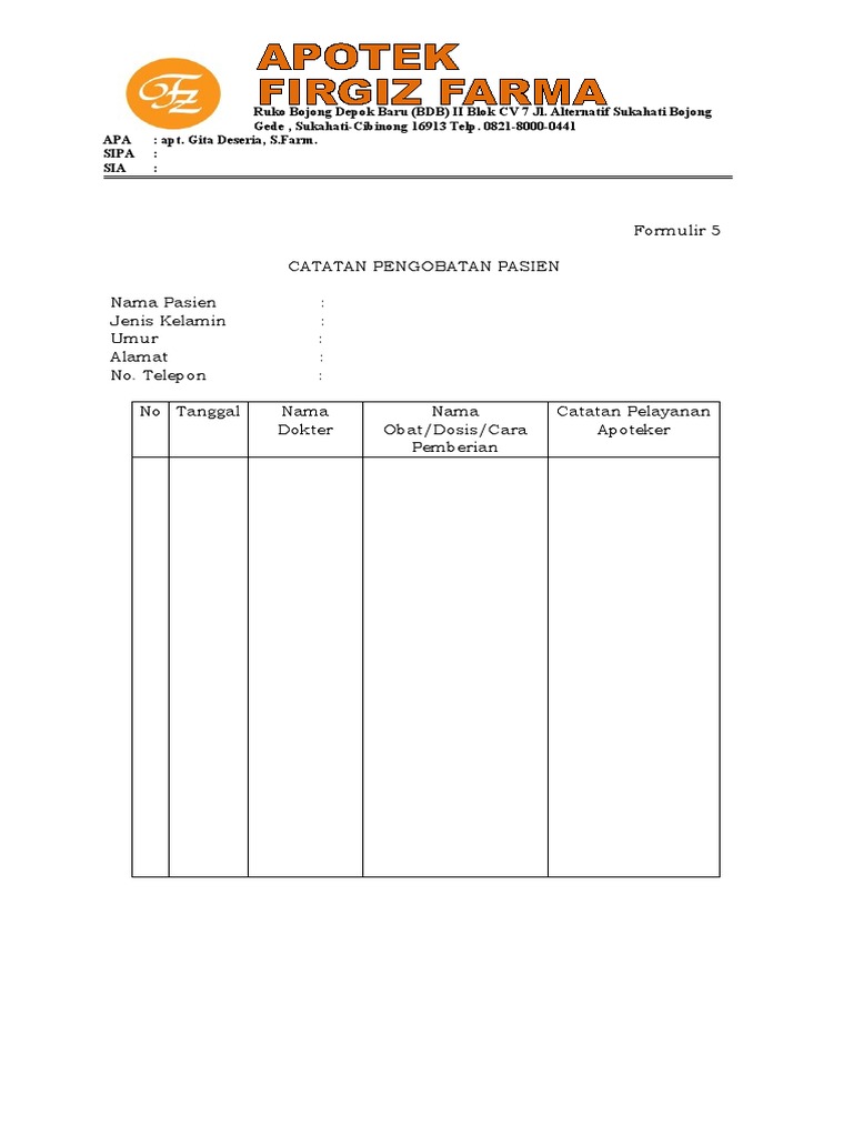 Form MESO Apotek Firgiz Farma | PDF