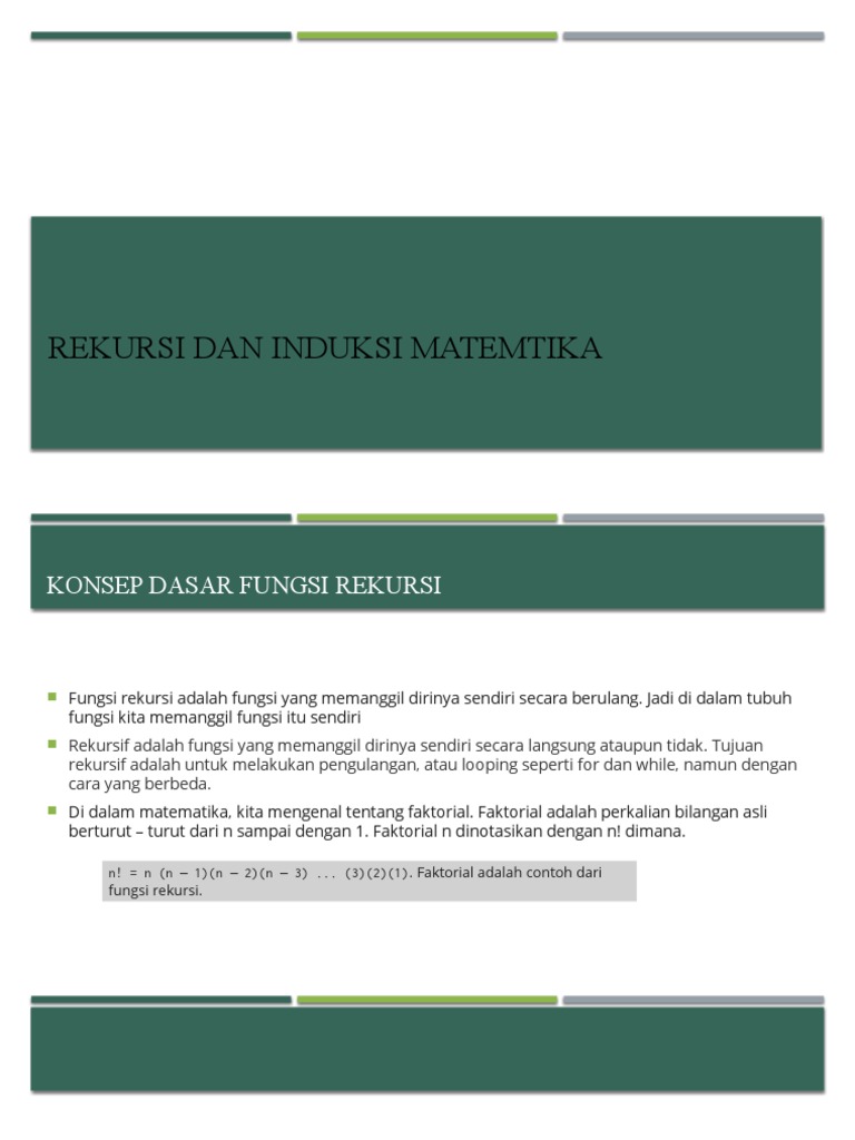 Konsep dan Penerapan Rekursi Matematika | PDF