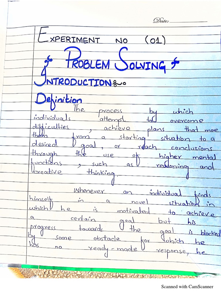 Problem Solving Experiment | PDF