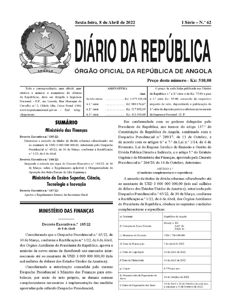 Diário Da República | PDF