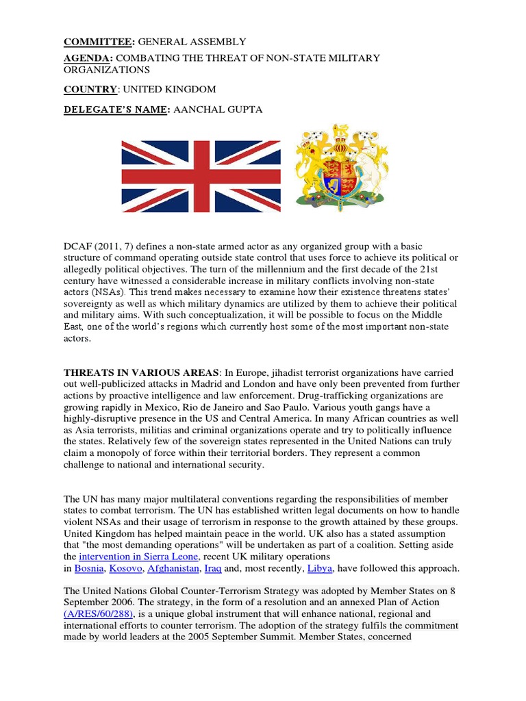 Position Paper Sample | PDF | United Nations | International Relations