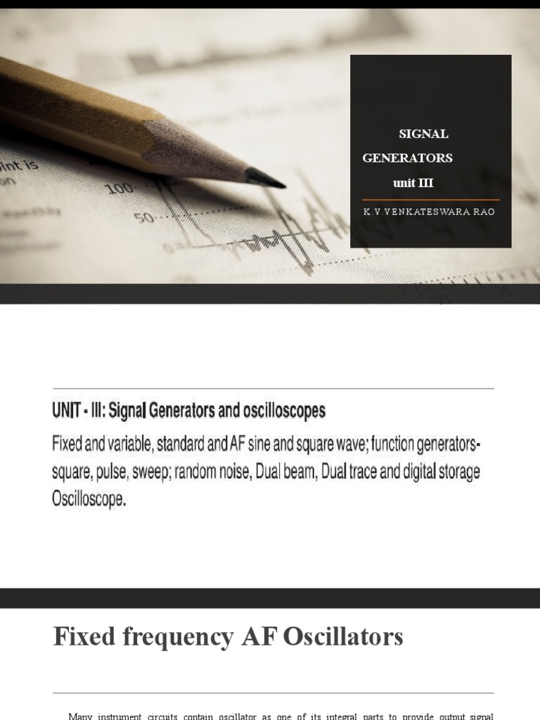 SIGNAL GENERATORS Unit 3 | PDF | Electronic Oscillator | Amplifier