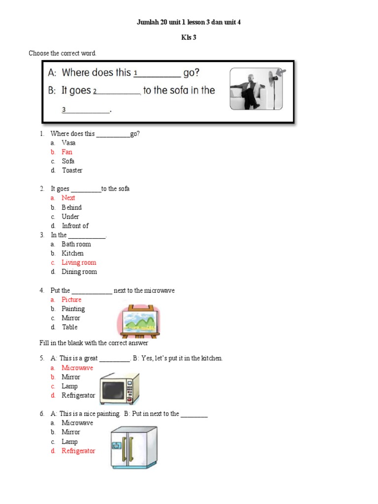 Soal Ulangan Harian 2 Unit 1 Lesson 3 Dan 4.docx Fix - Docx 1.docx TERBARU - Docx 1.docx OKOK | PDF