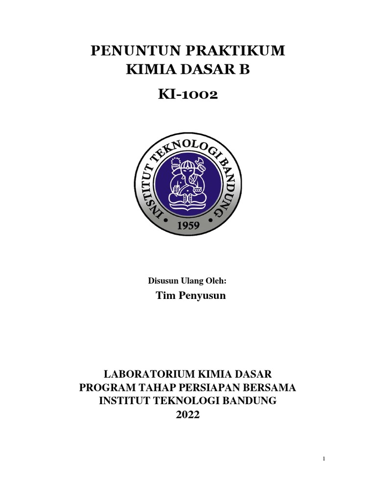 Modul Praktikum Kimia Dasar B 2023 | PDF | Teknologi & Rekayasa